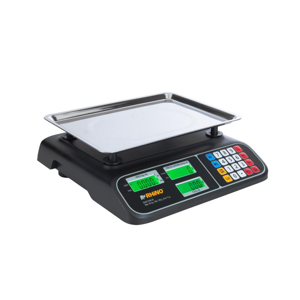 Báscula Digital Comercial Rhino BARCOM-40 | 40 kg de Precisión